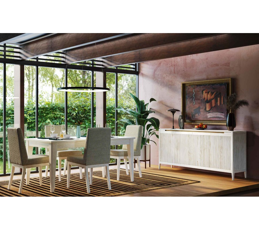 Luxusný moderný obdĺžnikový príborník Tallin s vrúbkovanými dvomi ...