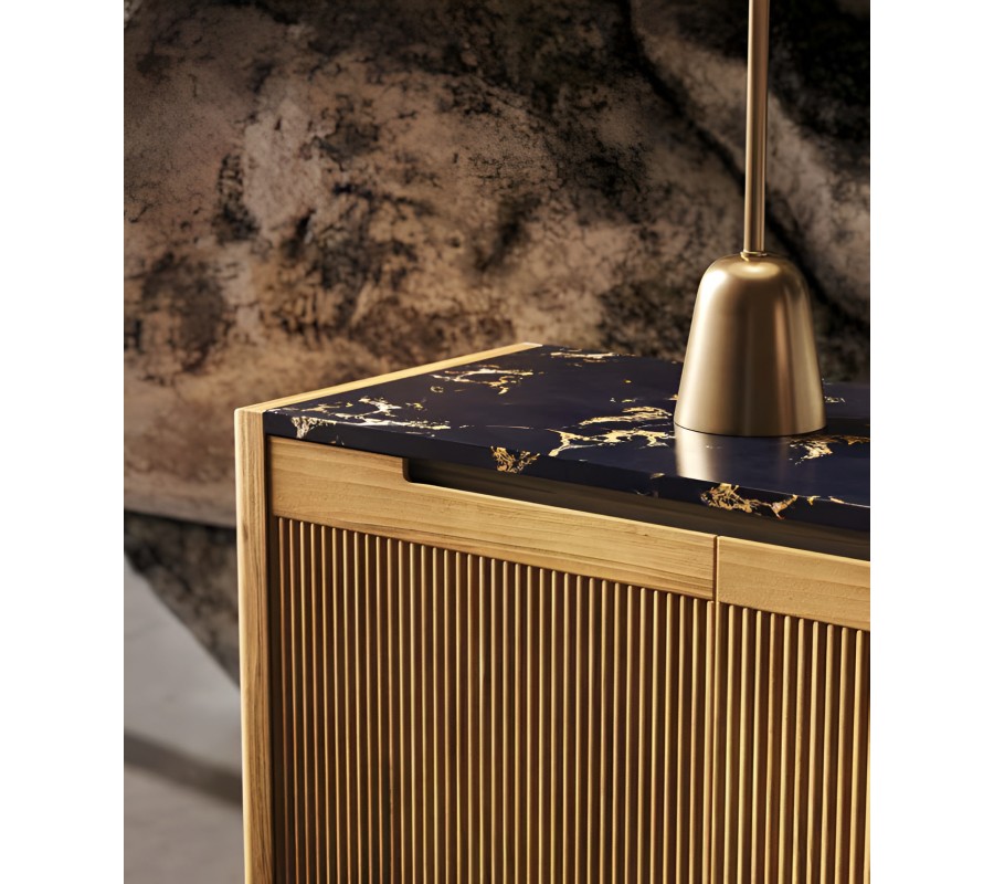 Luxusný moderný obdĺžnikový príborník Tallin s vrúbkovanými dvomi ...