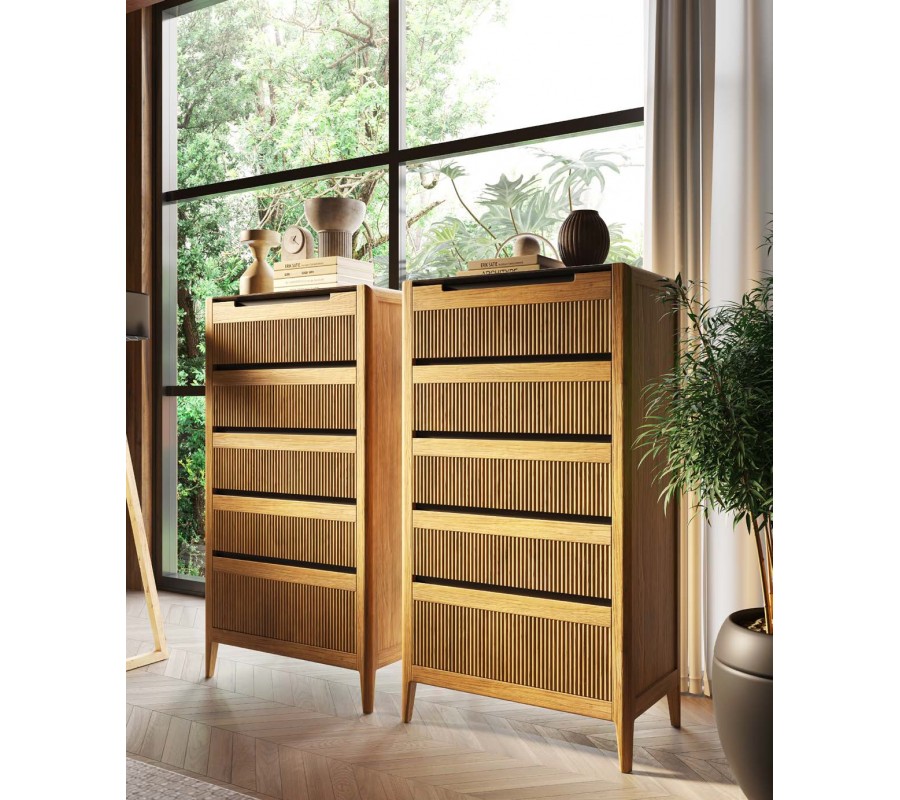 Luxusná art deco obdĺžniková komoda Tallin so štyrmi zásuvkami a ...