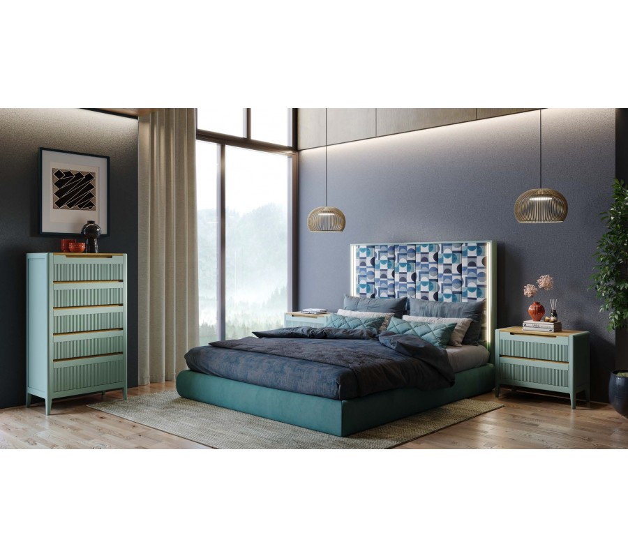 Luxusná art deco obdĺžniková komoda Tallin so štyrmi zásuvkami a ...