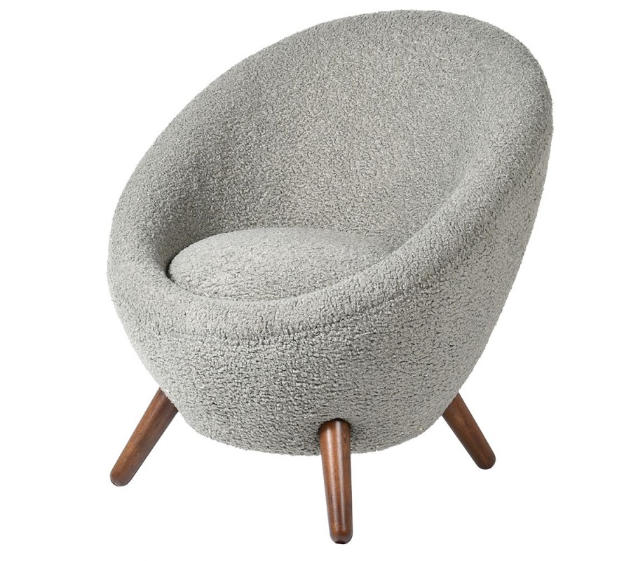 Moderné buklé kreslo Pette v tvare egg sivé 85cm - Estila | Štýlový a ...