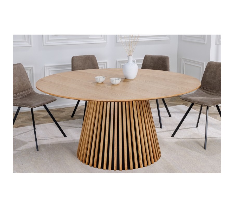 Dubový okrúhly jedálenský stôl Davidson v hnedej farbe 140cm - Estila ...