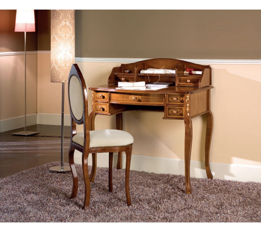 Luxusný rustikálny písací stôl Kale z masívneho dreva v hnedej farbe so ...